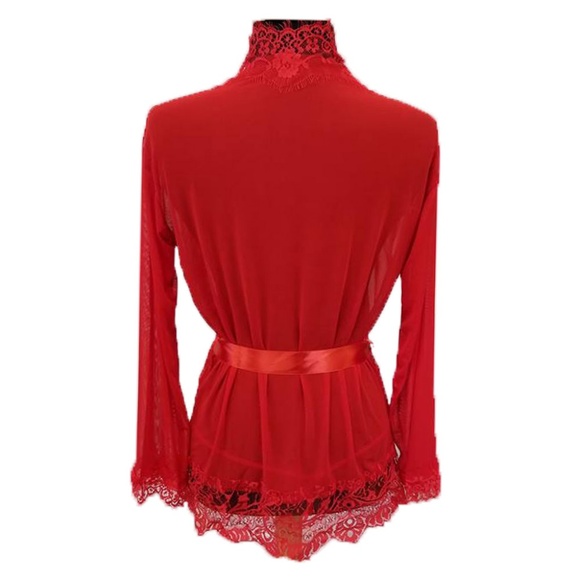 Hooked on Love | Intimates & Sleepwear | Sexy Red Lace Lingerie Sheer ...